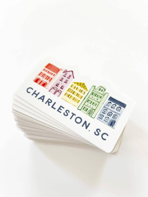 Watercolor Rainbow Row Sticker by Texture Design - Essentially Charleston